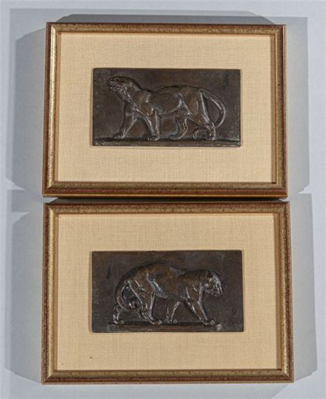 Antoine-Louis Barye | Leopard and Panther merchant (1831) | MutualArt