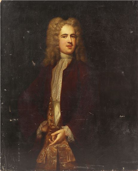 John Vanderbank | Portrait of a gentleman three-quarter-length in a red ...