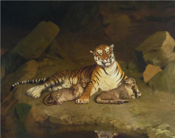 Jean-Léon Gérôme | Tiger and Cubs | MutualArt