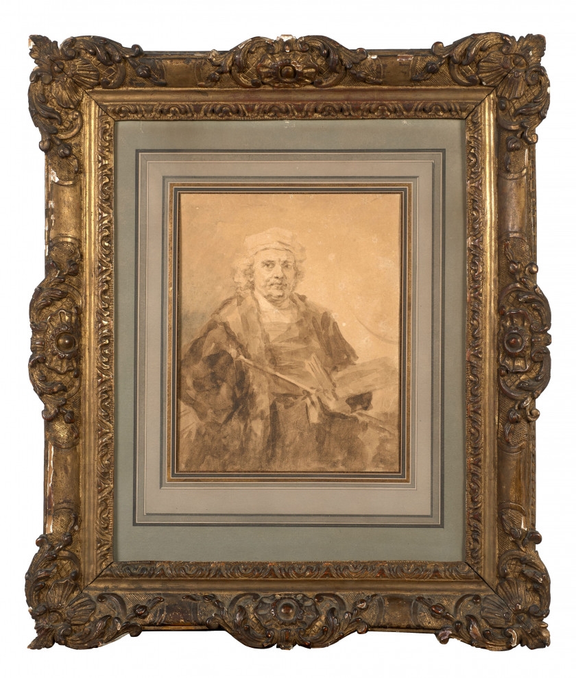 Jean-Honoré Fragonard | Portrait de Rembrandt à la palette | MutualArt