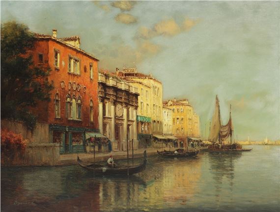 Antoine Bouvard | A gondola on the Grand Canal Venice | MutualArt