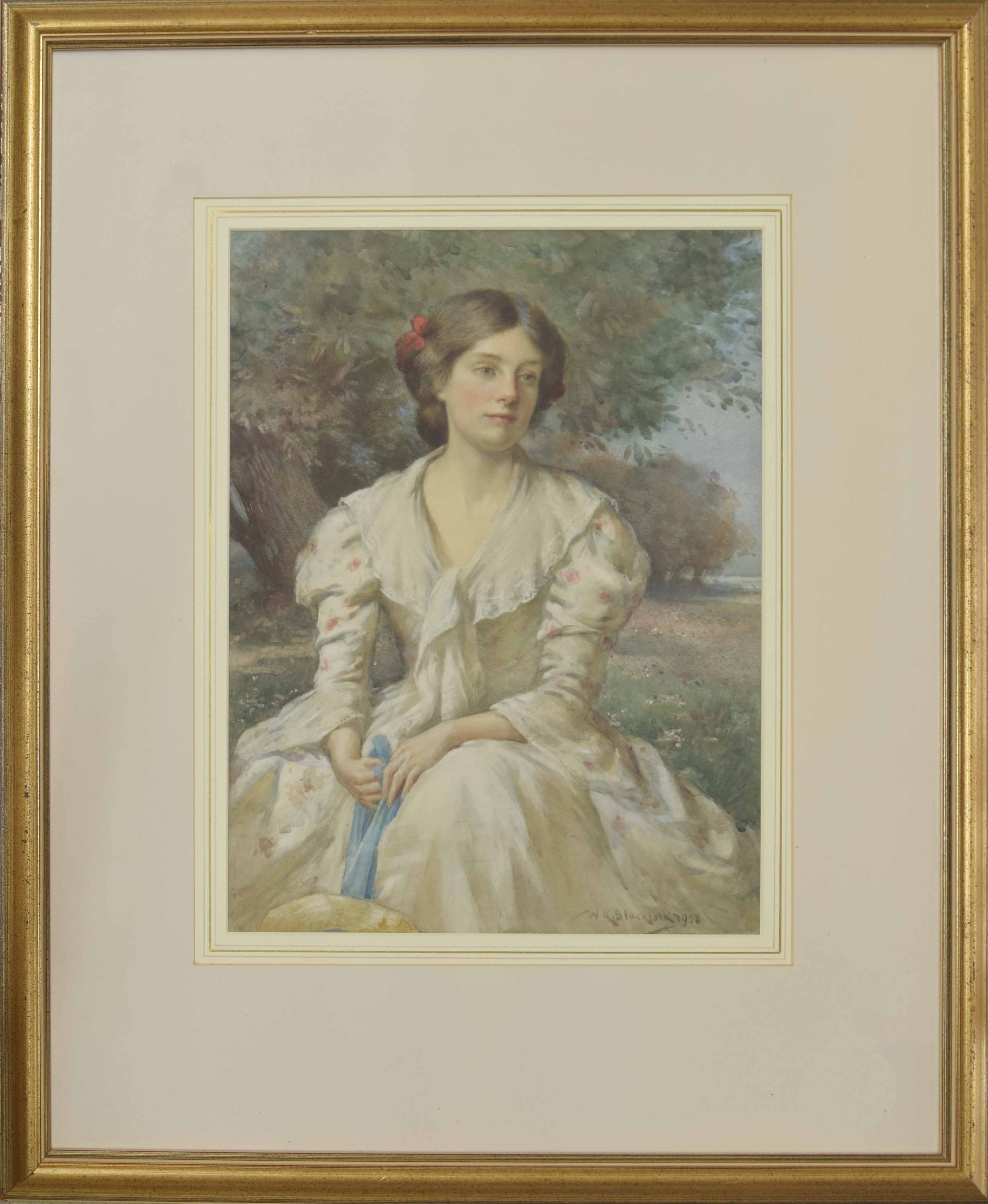 William Kay Blacklock | Portrait of a young girl (1908) | MutualArt