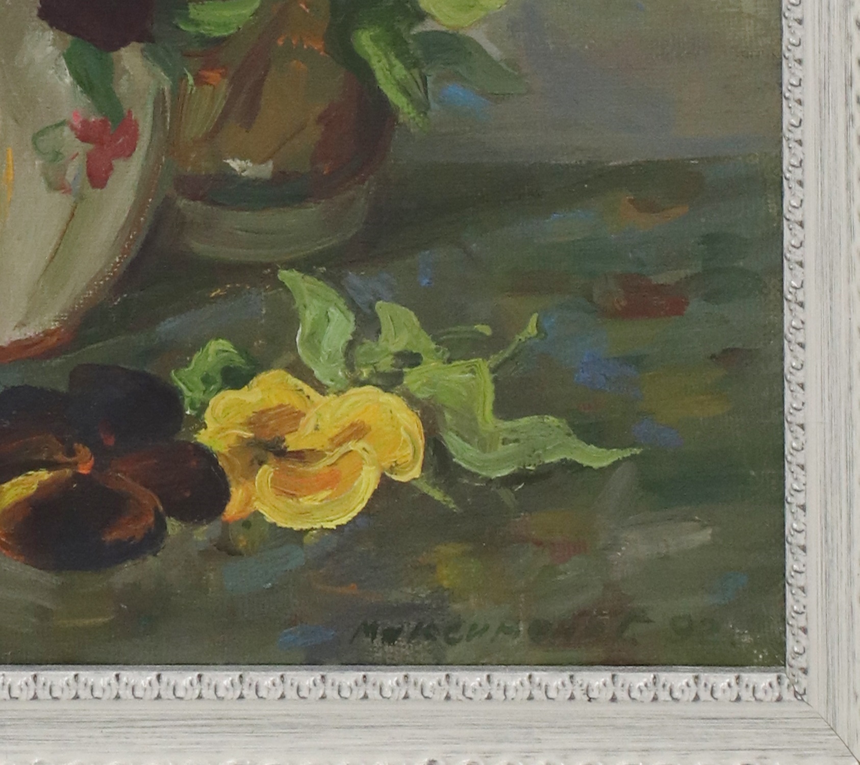 Alexander Maximenko | Roses and pansies in a vase (1992) | MutualArt