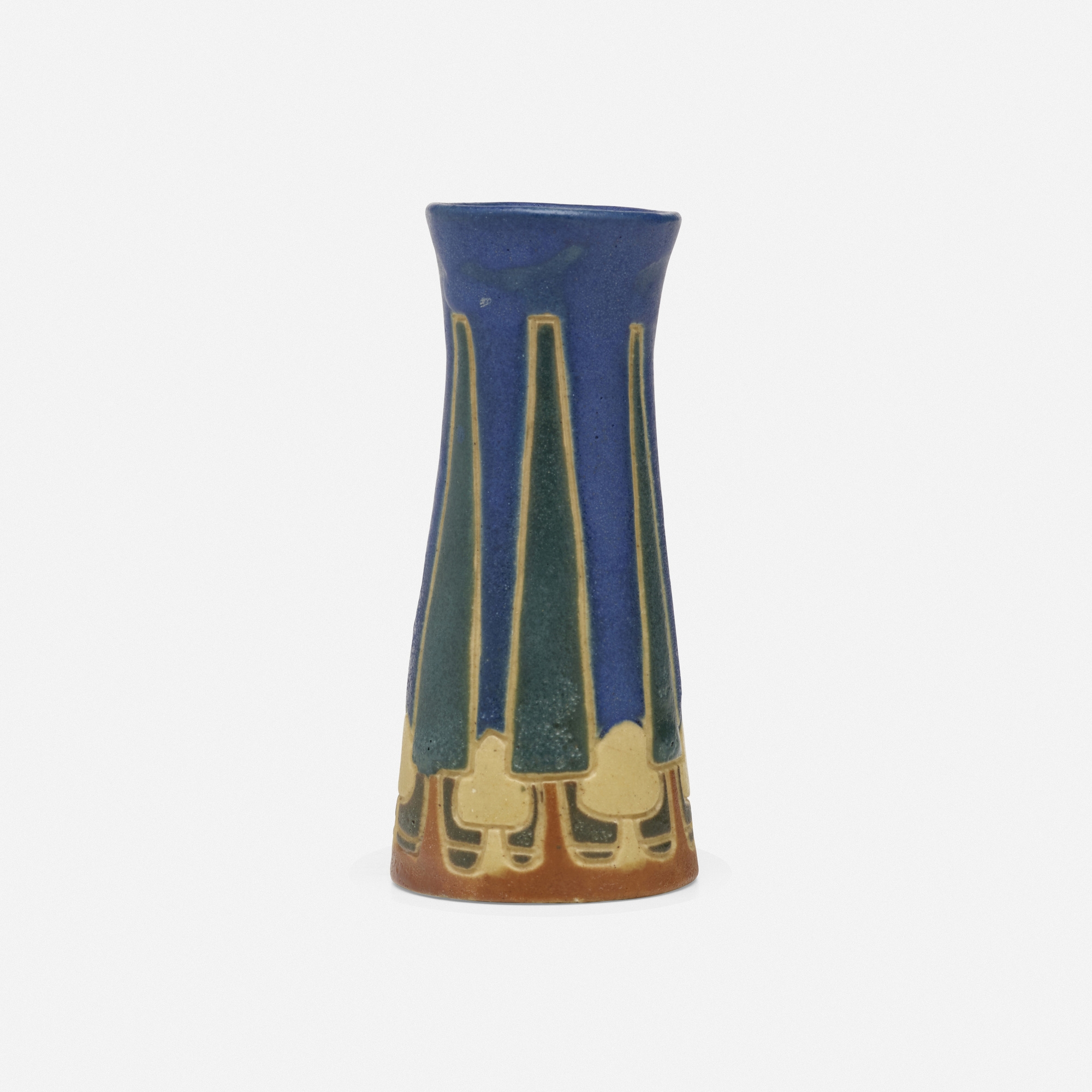 Frederick Hurten Rhead | Rare bud vase with stylized cypresses (1911 ...