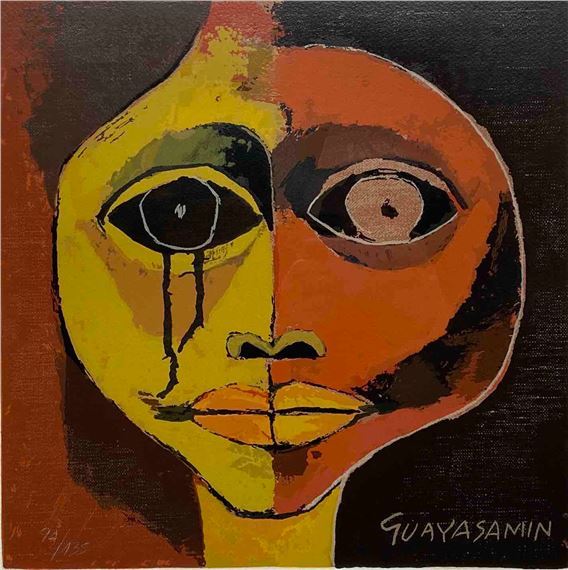 Oswaldo Guayasamín | Cabeza de niña con lágrimas negras | MutualArt