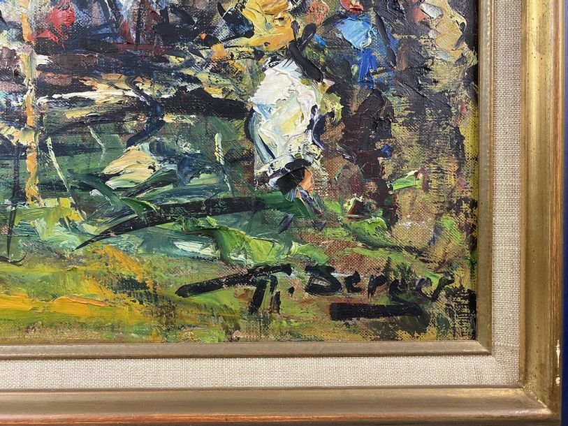 Georges Berger | Animated scene at the kiosk (1908) | MutualArt