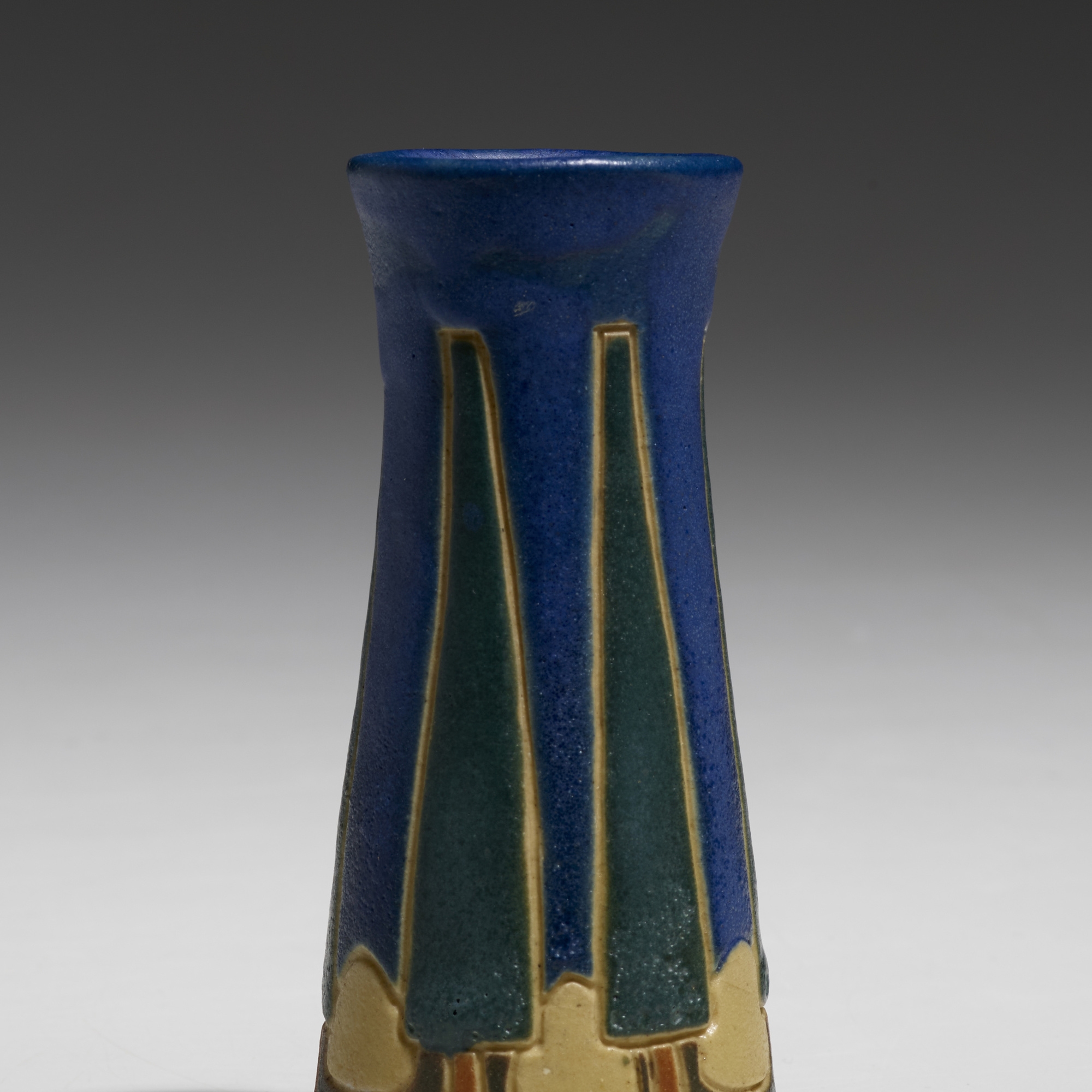Frederick Hurten Rhead | Rare bud vase with stylized cypresses (1911 ...