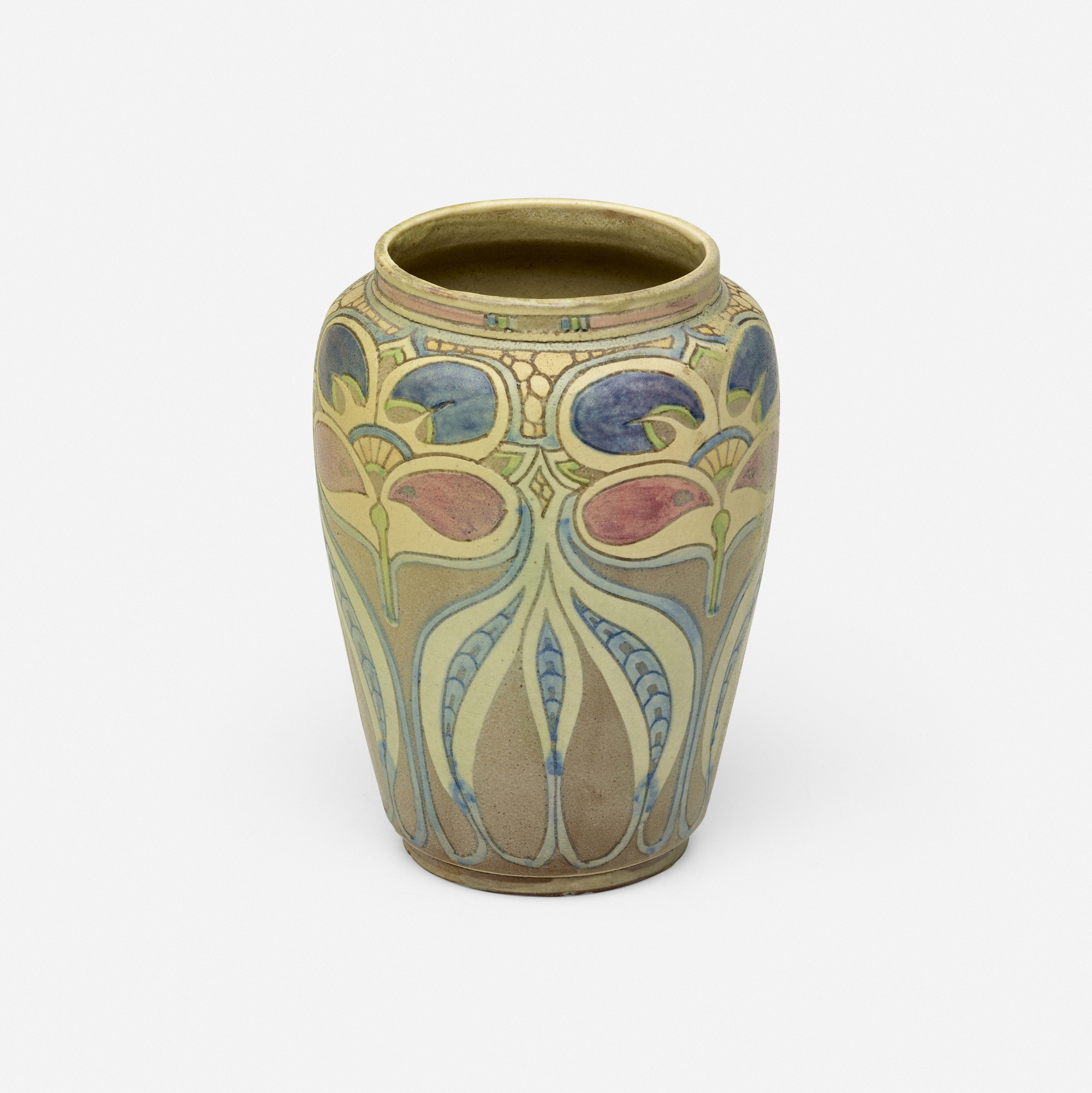 Frederick Hurten Rhead | Exceptional vase with Della Robbia-style ...