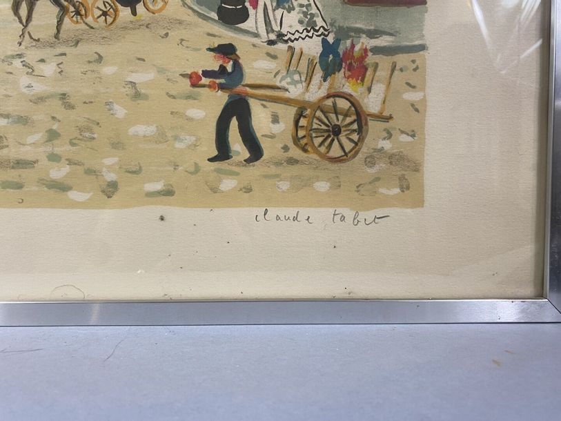 Claude Tabet | Animated street scene with carriages (1924) | MutualArt