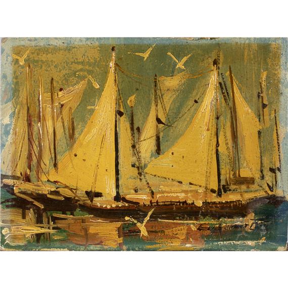 George Demont Otis | Yacht Harbor - Marina (1932) | MutualArt