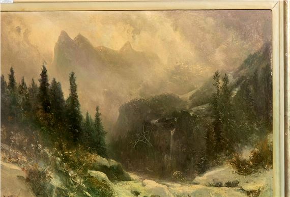 Louis-Gabriel Loppé | Winterlandschaft mit Bach (1825 - 1913) | MutualArt