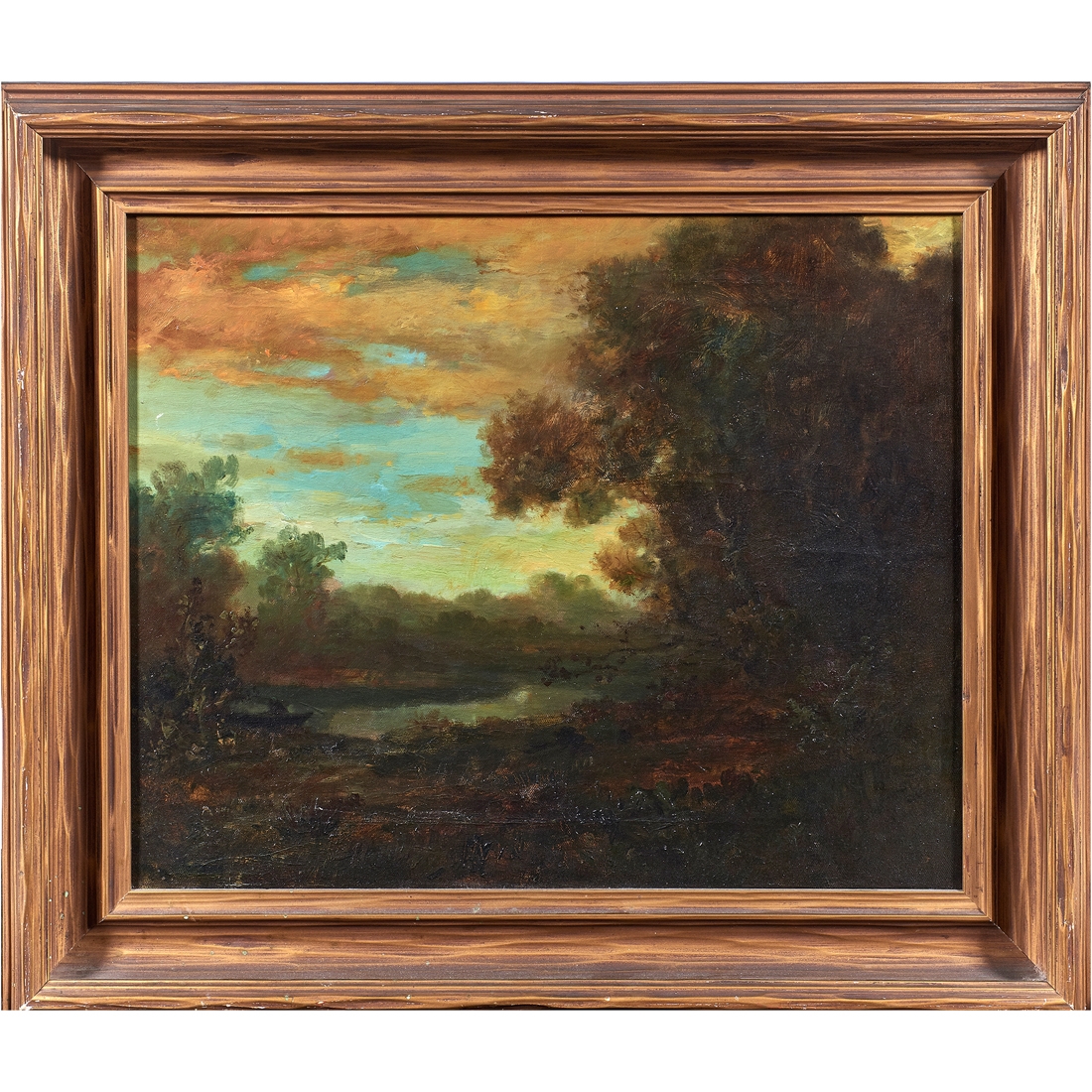 William Keith | Untitled (Wooded Clearing with Figure by a Pond ...