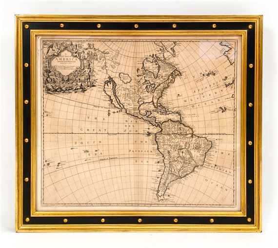 John Senex | Original engraved map of North and South America featuring ...