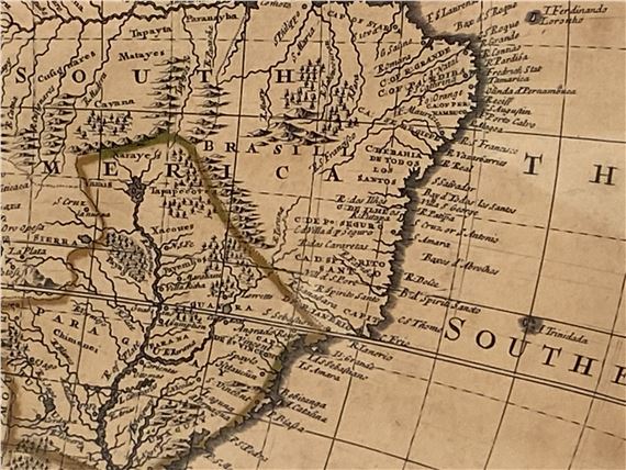 John Senex | Original engraved map of North and South America featuring ...