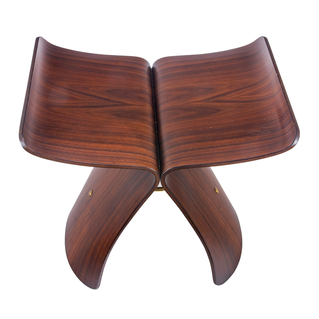 Sori Yanagi | A Vitra molded palisander wood Butterfly Stool with brass ...