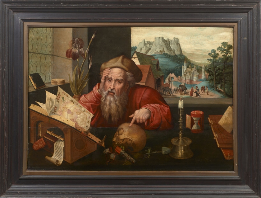 Joos Van Cleve | Saint Jérôme traduisant la bible (1509) | MutualArt