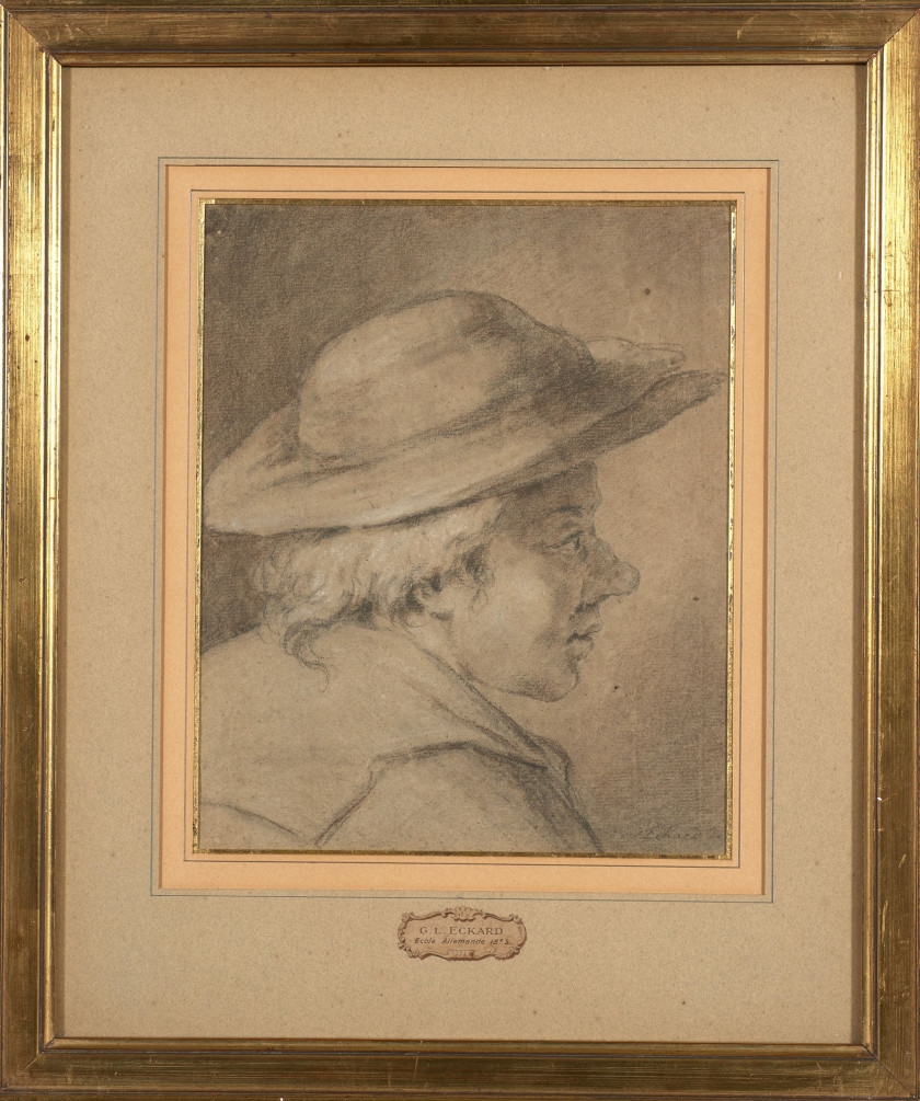 Charles Eschard | Etude de tête d'homme au chapeau | MutualArt