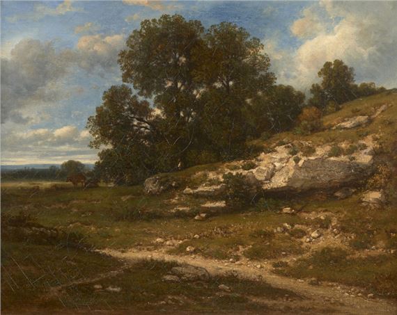 Jean Achard | Vâches au pâturage dans un paysage rocheux | MutualArt