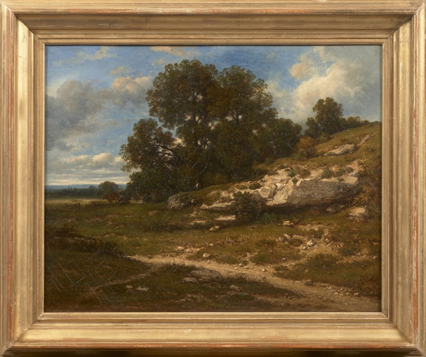 Jean Achard | Vâches au pâturage dans un paysage rocheux | MutualArt