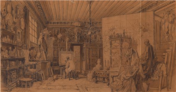 Amadeo Preziosi | An artist’s studio (1816) | MutualArt