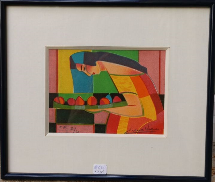 France Wagner | Untitled; Seated woman holding a bouquet of flowers ...