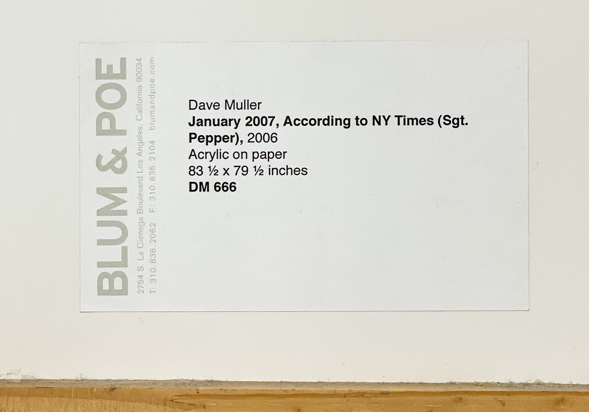 Dave Muller | January 2007, According to NY Times (2006) | MutualArt