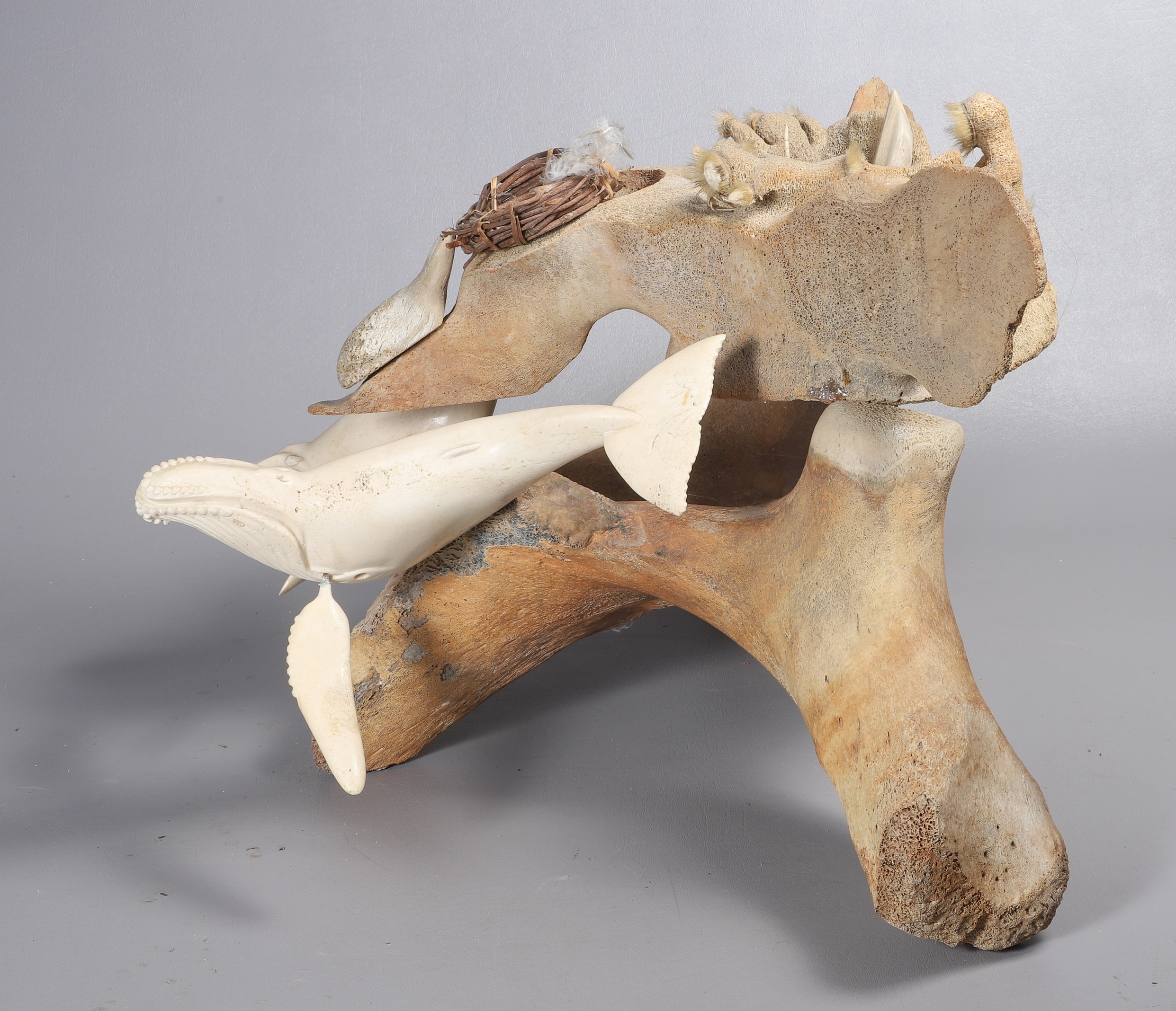 Pat Peletrukopf | blue carbonized whale vertebrae sculpture | MutualArt