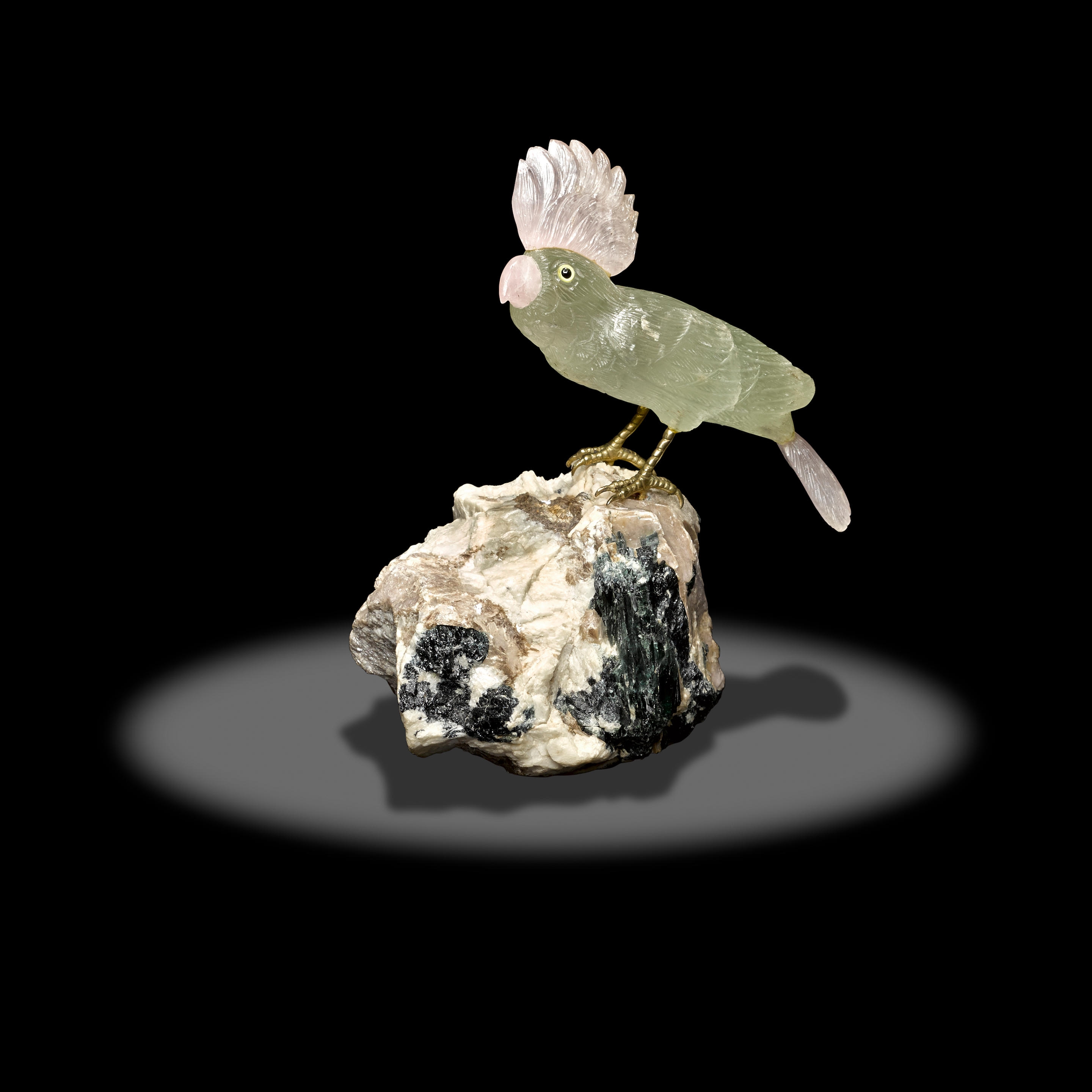 Manfred Wild | Kunzite and Hiddenite Carving of a Cockatoo by Manfred ...