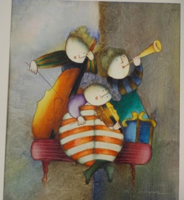 Joyce Roybal | 3 happy musicians (Circa 1990) | MutualArt
