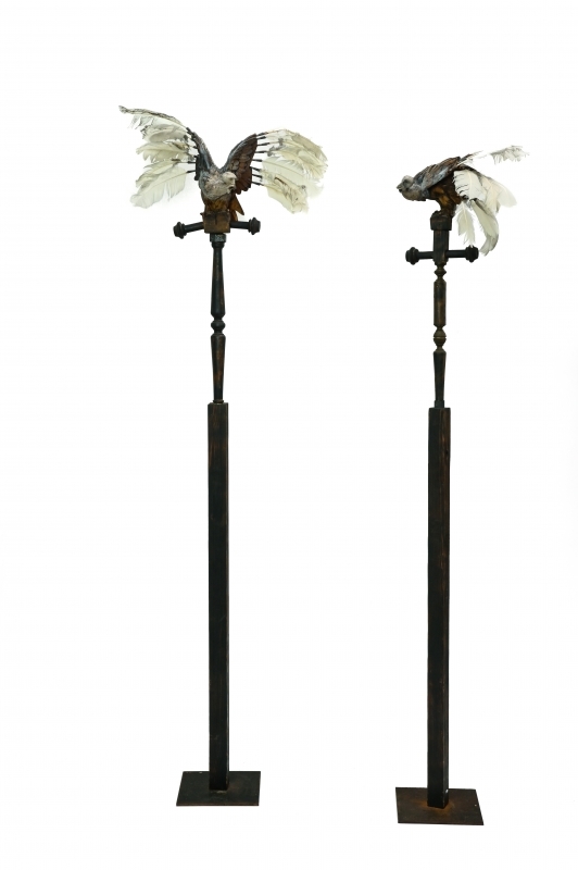 Dre Peeters | The harpies two sculptures in wood | MutualArt