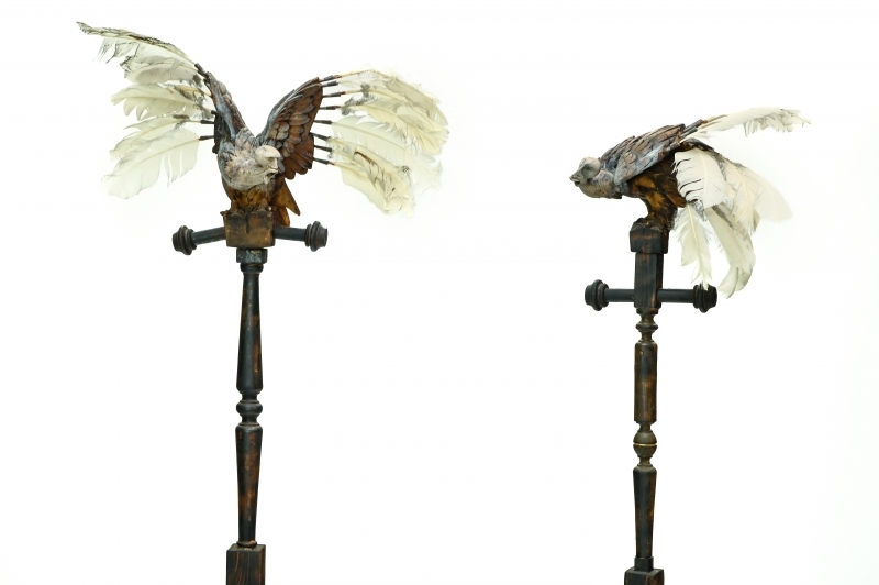 Dre Peeters | The harpies two sculptures in wood | MutualArt