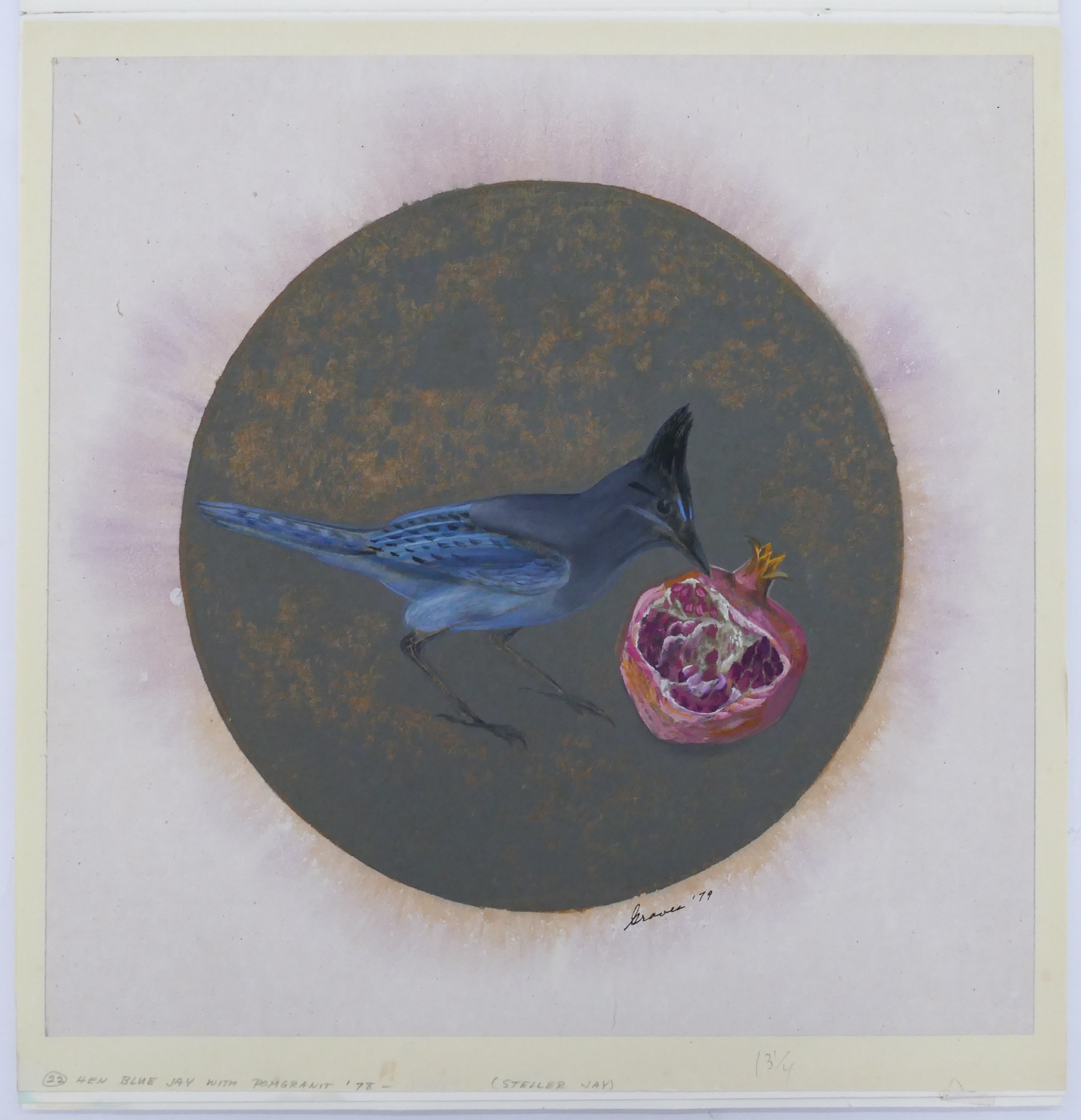 Morris Graves | HEN BLUE JAY WITH POMEGRANATE (1979) | MutualArt