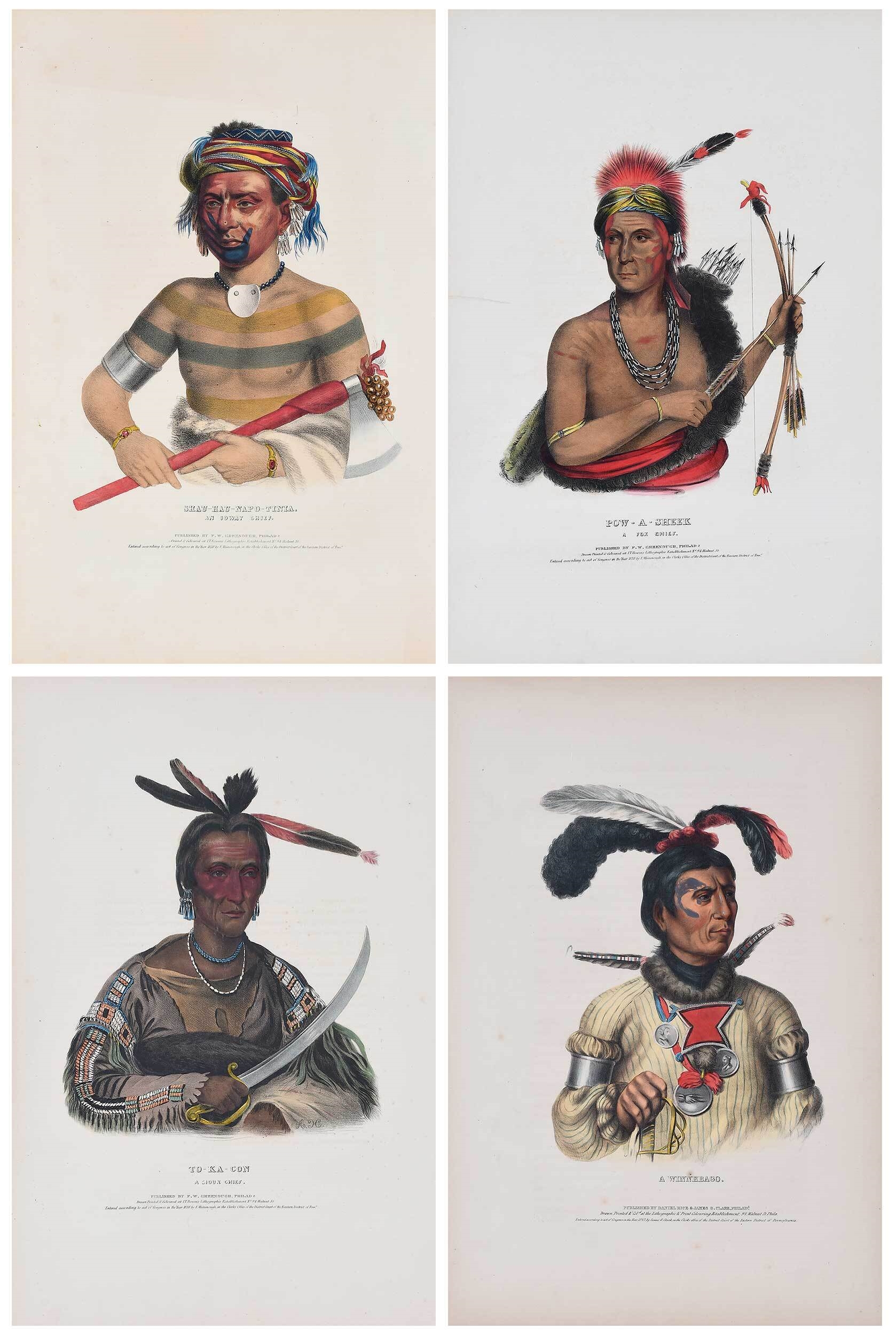 Thomas McKenney & James Hall | Four McKenney and Hall Native American ...