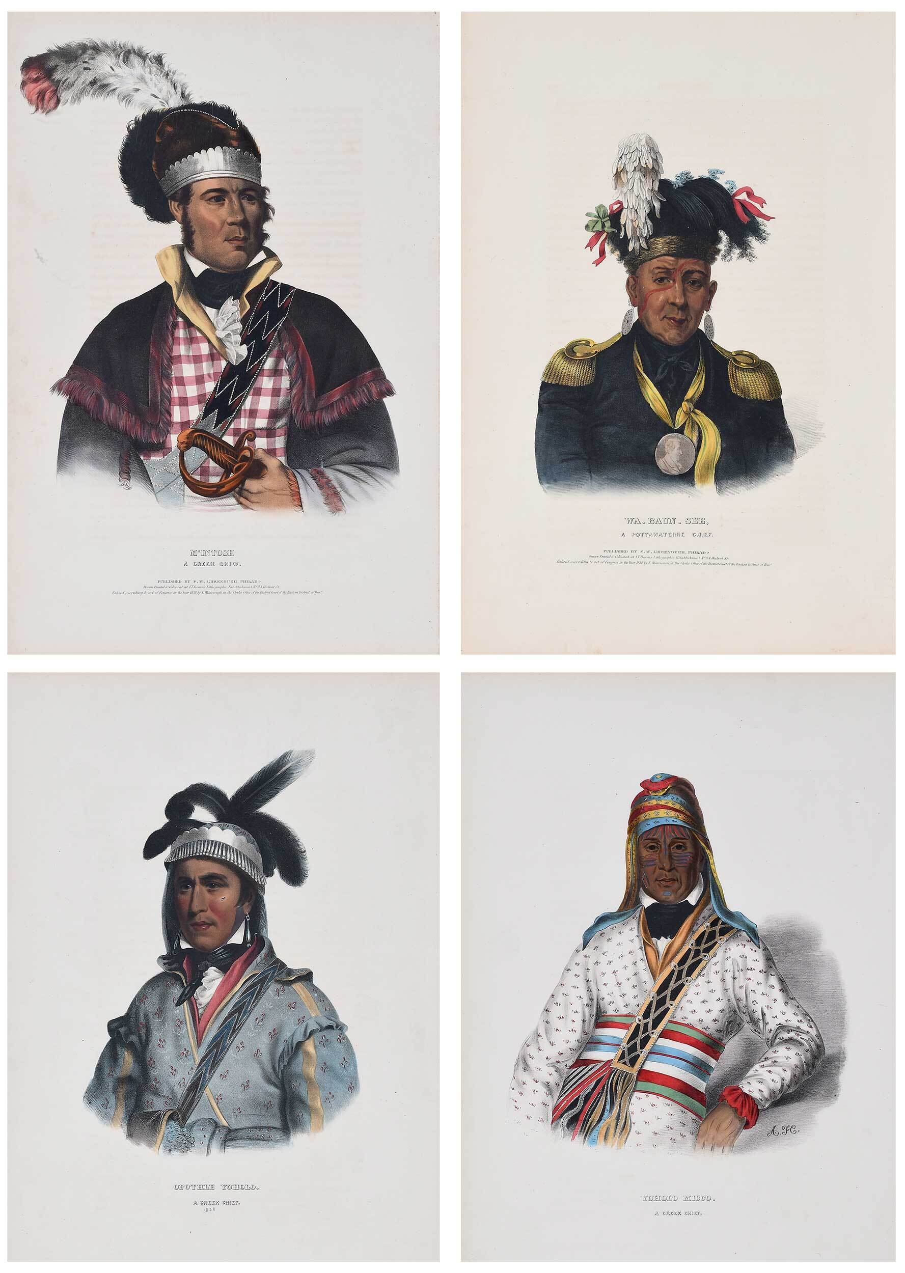 Thomas McKenney & James Hall | Four McKenney and Hall Native American ...