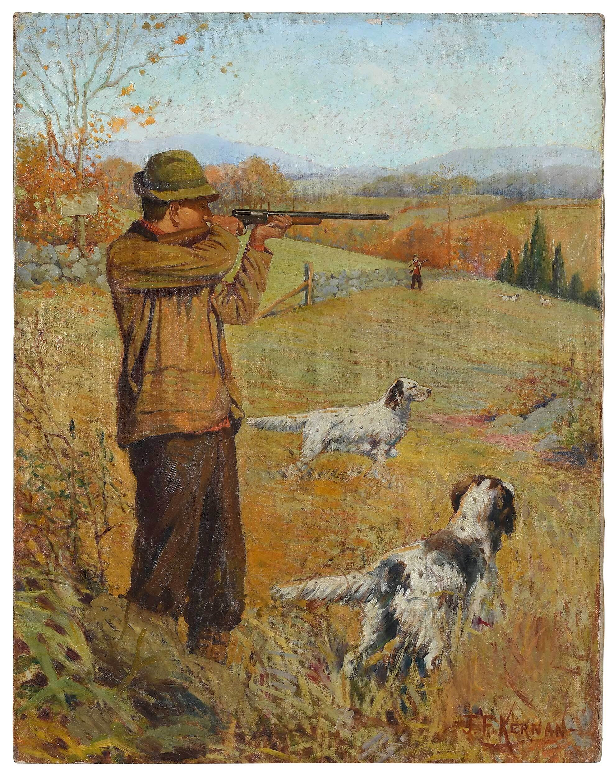 Quail Hunting Painting