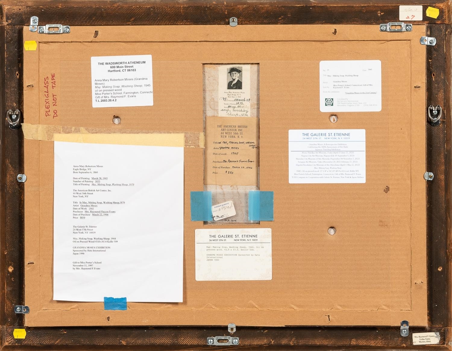 Grandma Moses | May, Making Soap, Washing Sheep, 1870 (1945) | MutualArt