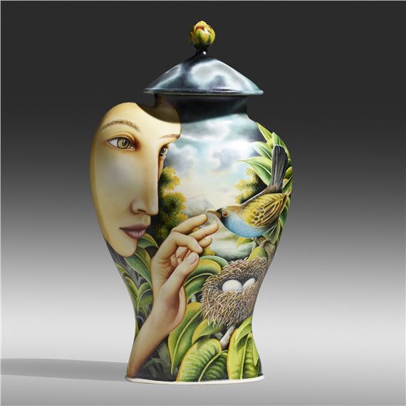 Kurt Weiser | Covered Jar with Bird's Nest (1993) | MutualArt