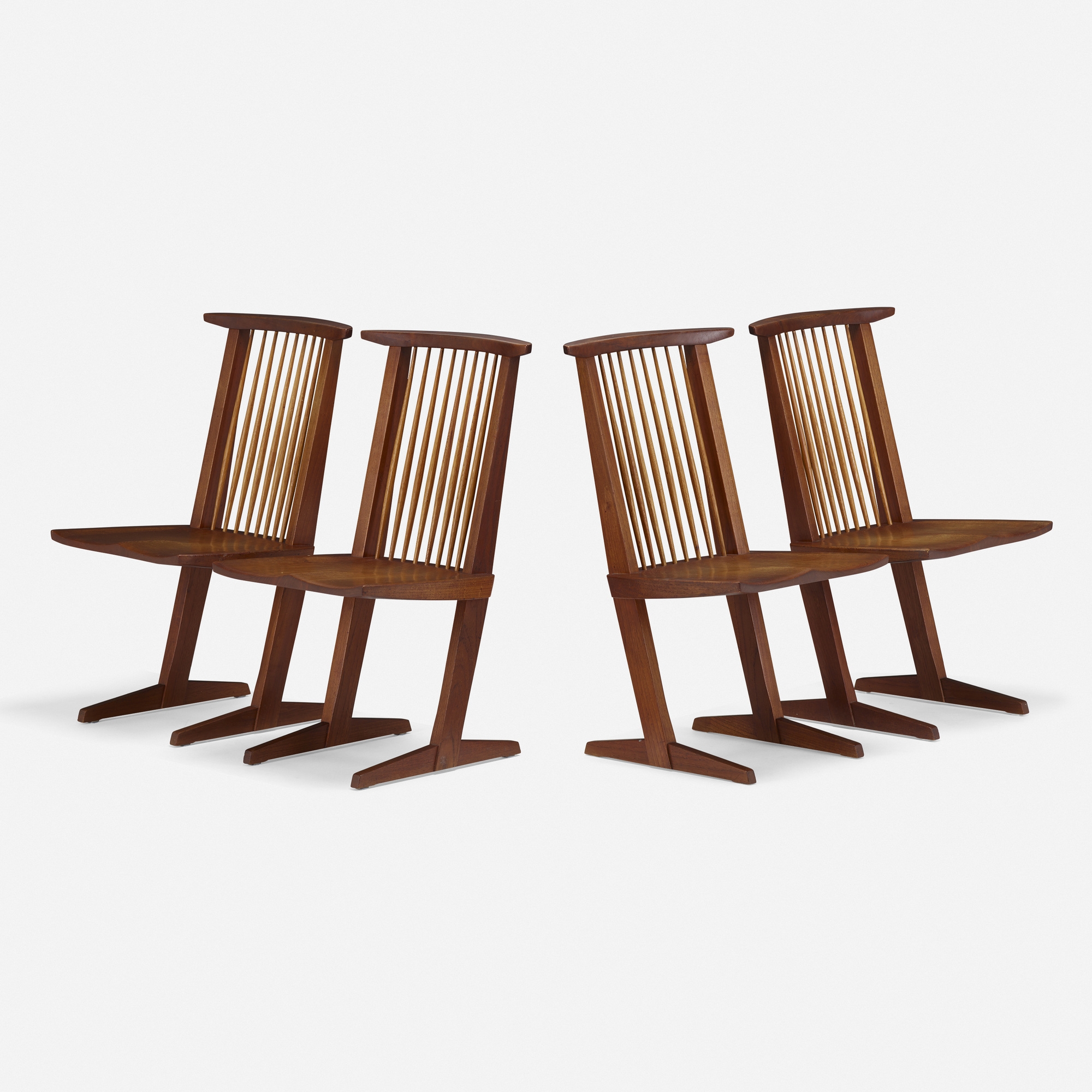 George Nakashima | Rare Conoid chairs, set of four (1965) | MutualArt
