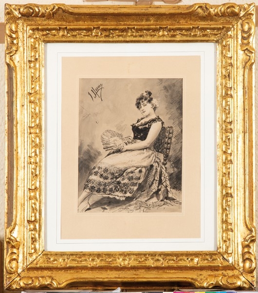 Josep Llovera Bofill | Maja with fan | MutualArt