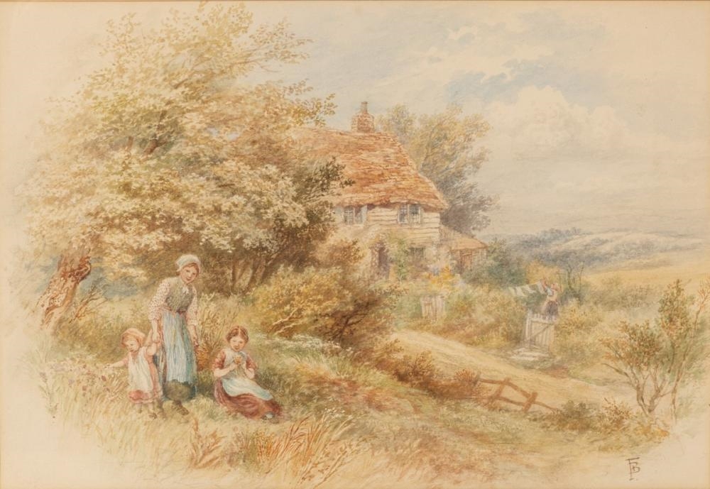 Myles Birket Foster | Children in a Cottage Garden | MutualArt