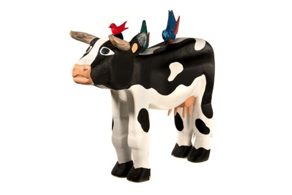 IAN FANCEY | Spotted Cow with Resting Birds | MutualArt