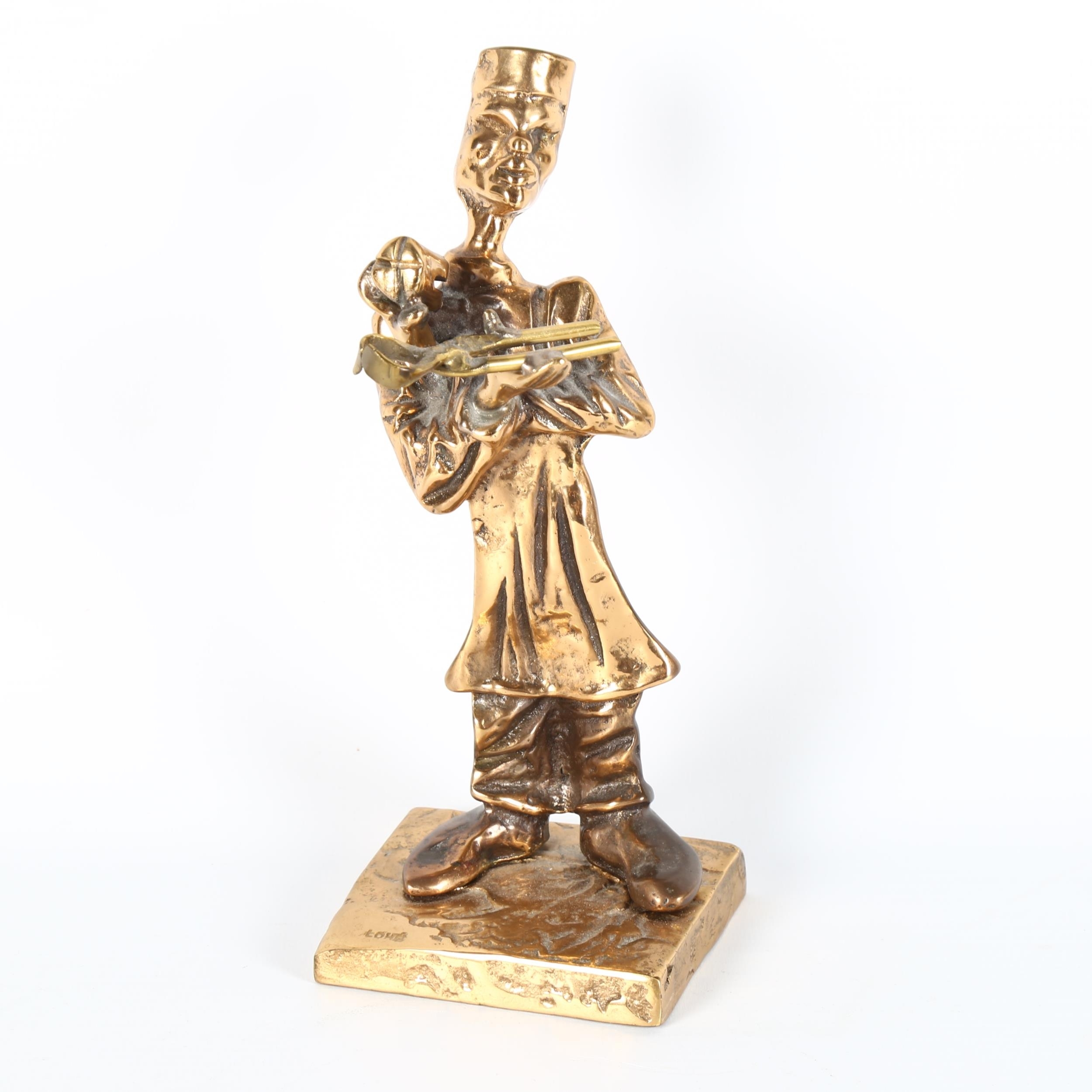 Yves Lohé | a gilded bronze sculpture of a blacksmith | MutualArt