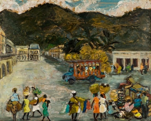 Ruth E. Hoffman | Meeting the Bus (1952) | MutualArt