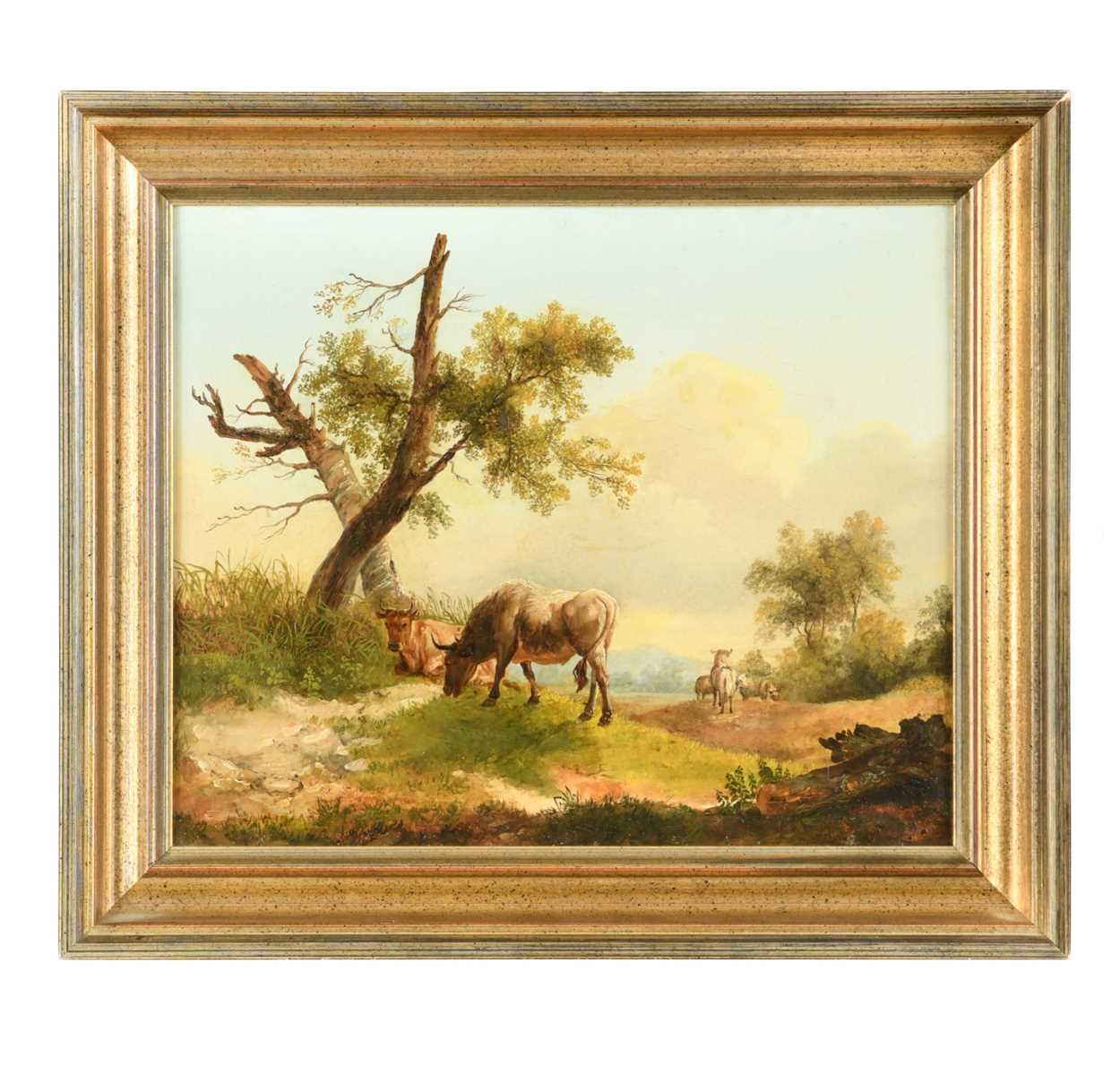 Julius Caesar Ibbetson | Cattle in a landscapeoil | MutualArt