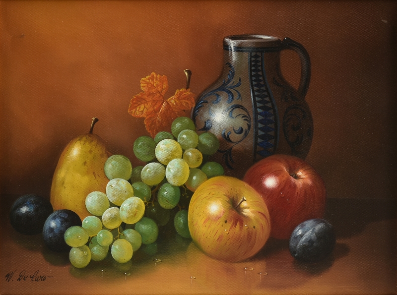 Werner De Caro | Still Life with Pitcher and Fruit (20th Century 21st ...