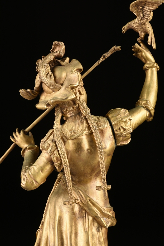 Charles Anfrie | Lady Falconer Feeding her Falcon (Circa 1900) | MutualArt