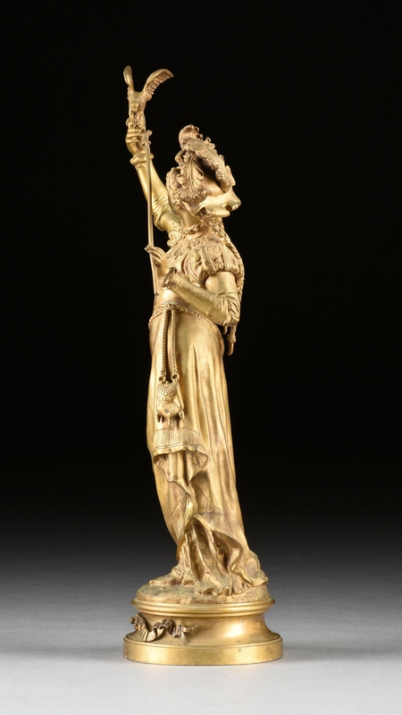 Charles Anfrie | Lady Falconer Feeding her Falcon (Circa 1900) | MutualArt