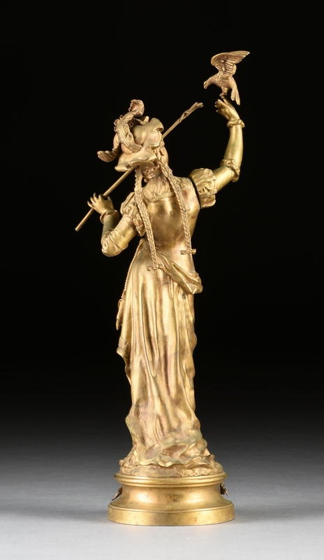 Charles Anfrie | Lady Falconer Feeding her Falcon (Circa 1900) | MutualArt