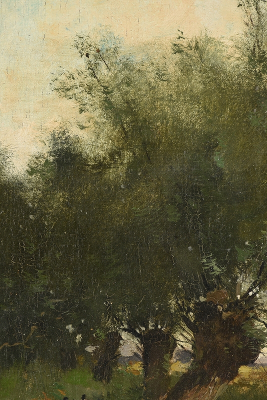 Barbizon School, 19th Century | Ducks by Stream in Landscape with ...