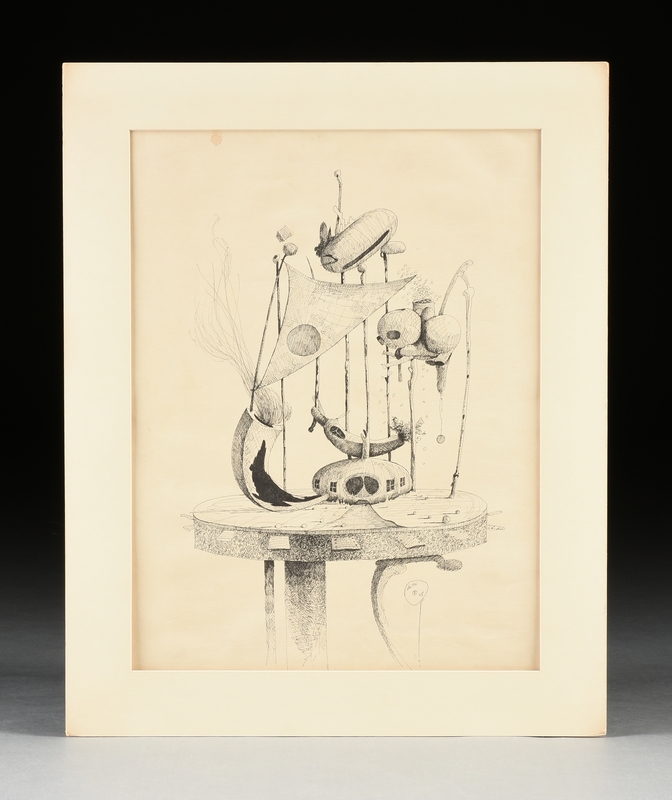 Valton Tyler | Imaginary Forms on a Circular Table (1968) | MutualArt